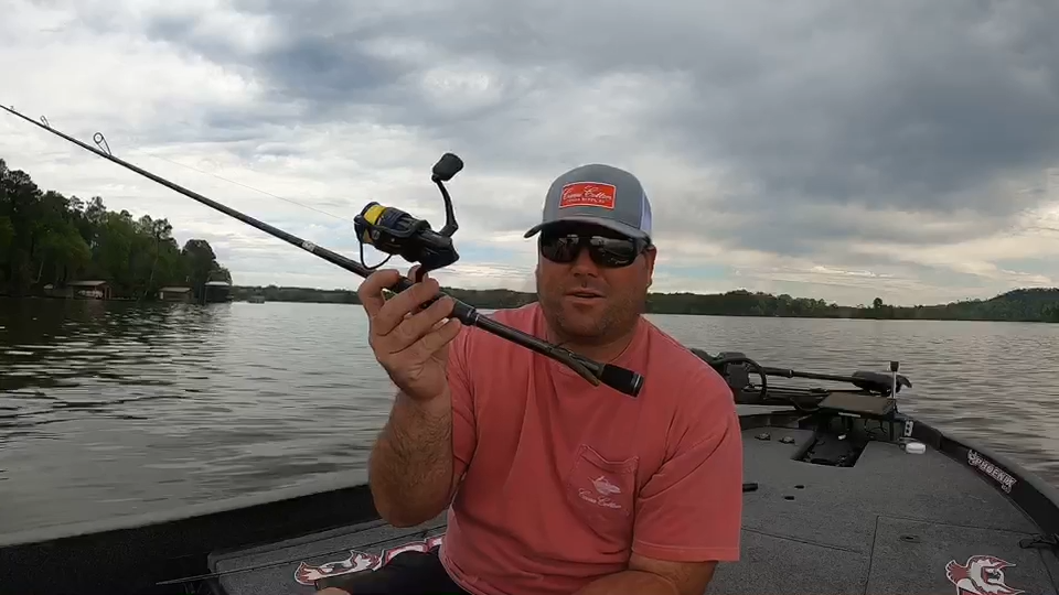 Clent Davis shows off the setup that caught his daughter's first fish ...