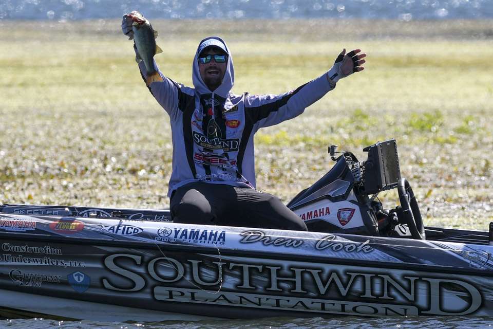 Drew Cook on the water - Bassmaster