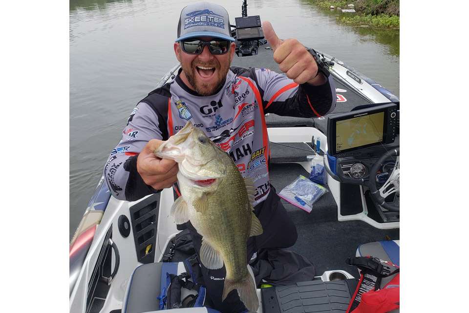 Cappo all smiles with a 3-lber - Bassmaster