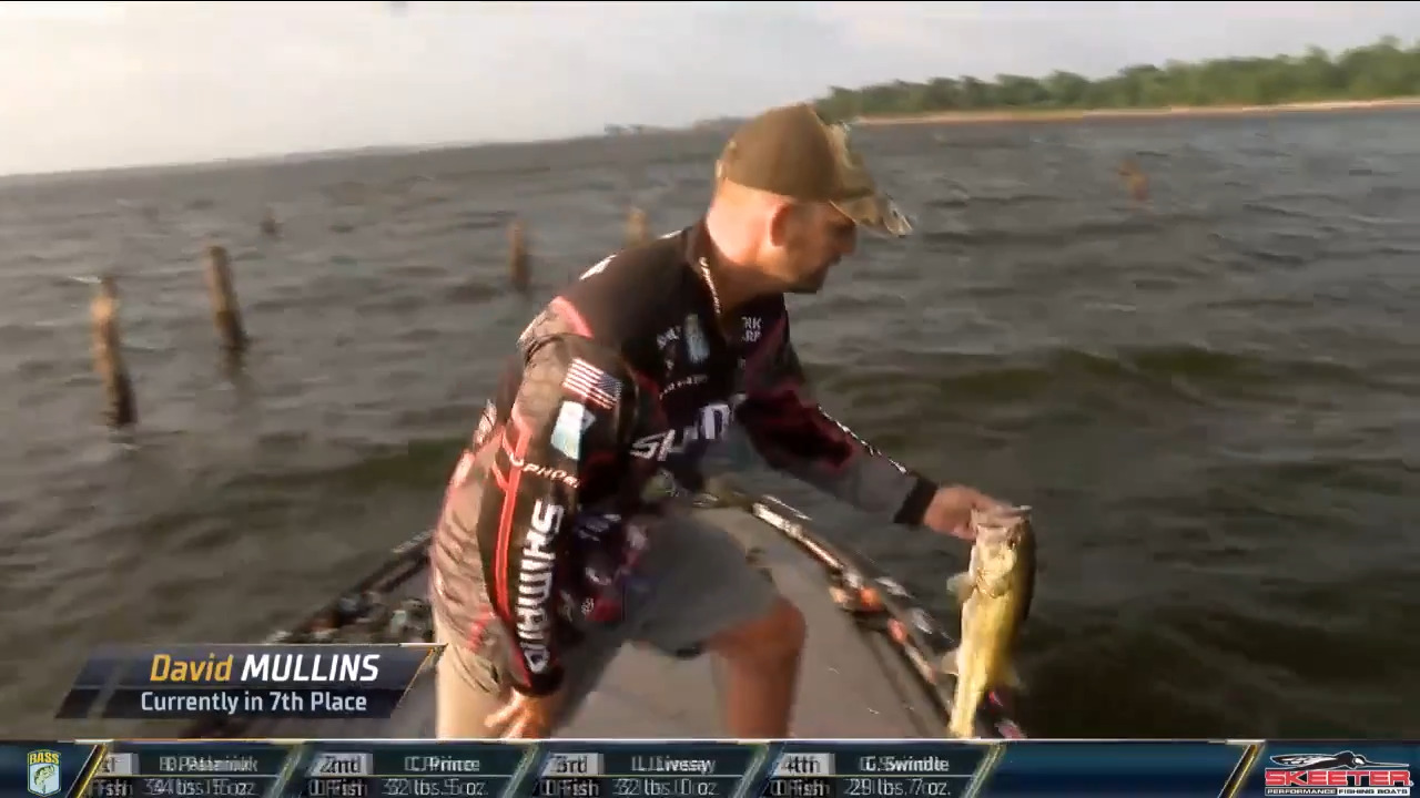 Mullins first fish of the day - Bassmaster