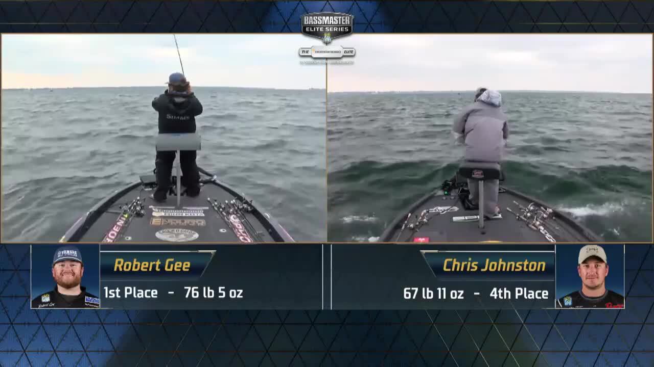 Johnston and Gee hooked up side by side - Bassmaster