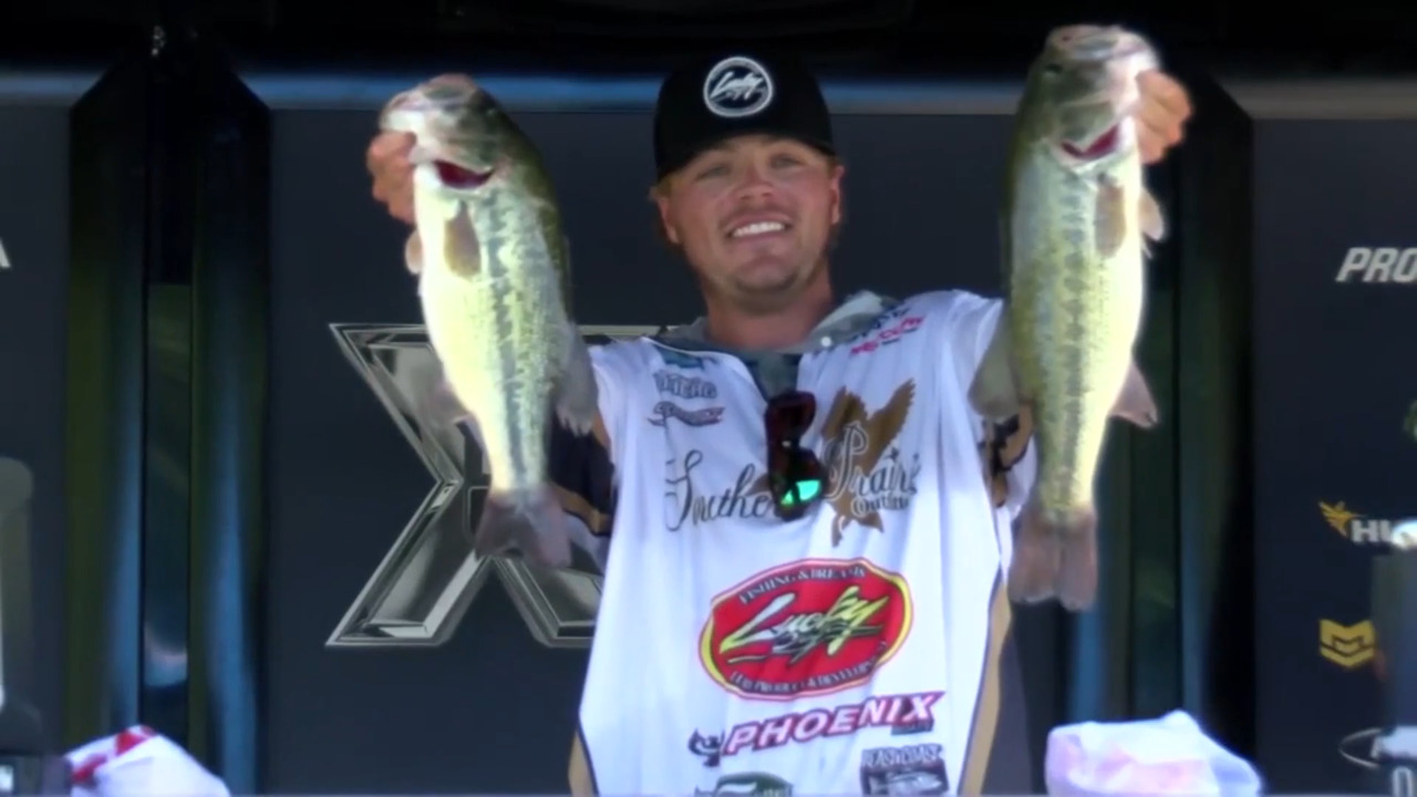 Andrew Loberg holds the Day 2 lead at Lake Tenkiller - Bassmaster