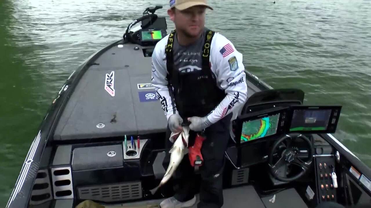 Wes Logan with a very important catch - Bassmaster